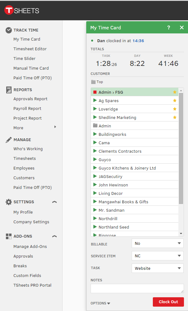Time Tracking – Financial Systems Group